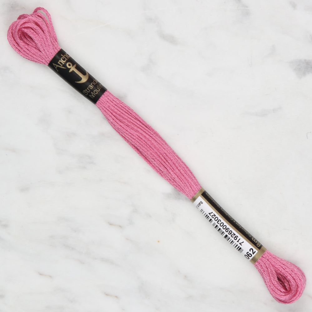 Anchor Stranded Mouline Embroidery Thread, 8m, Pink - 0062