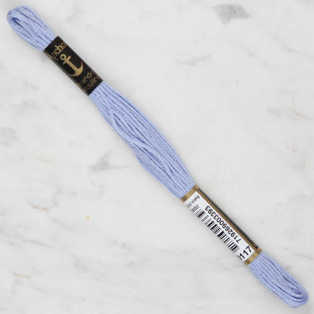 Anchor Stranded Mouline Embroidery Thread, 8m, Blue - 0117