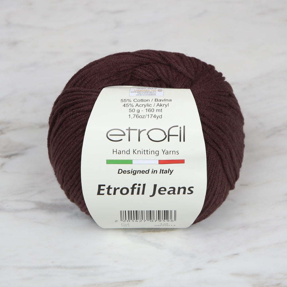Etrofil Jeans Knitting Yarn,Brown - 061
