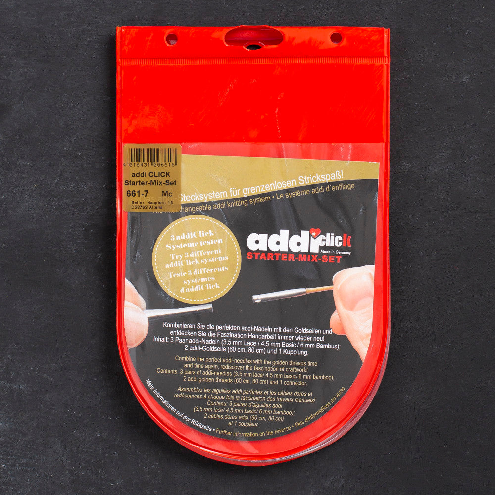 Addi Click Starter Interchangeable Circular Knitting Needles Set, Set2
