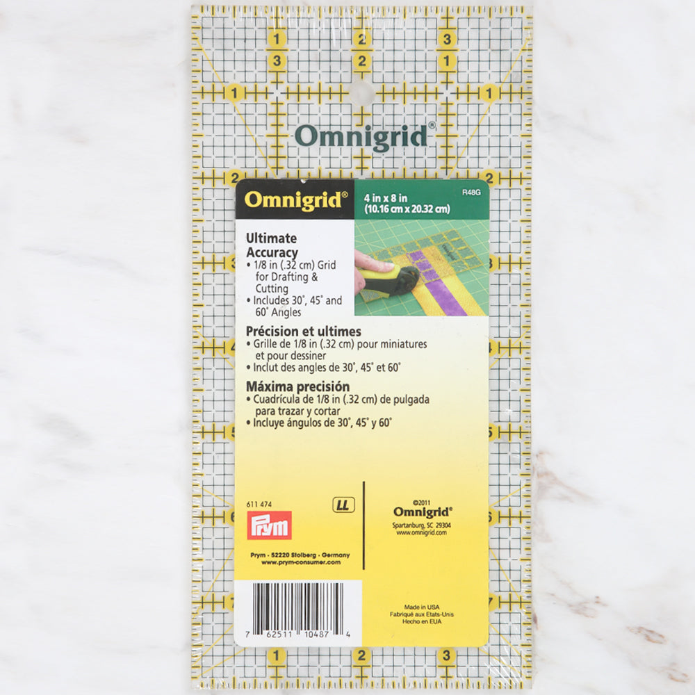 Prym Patchwork Ruler 10.16 cm x 20.32 cm - 611474
