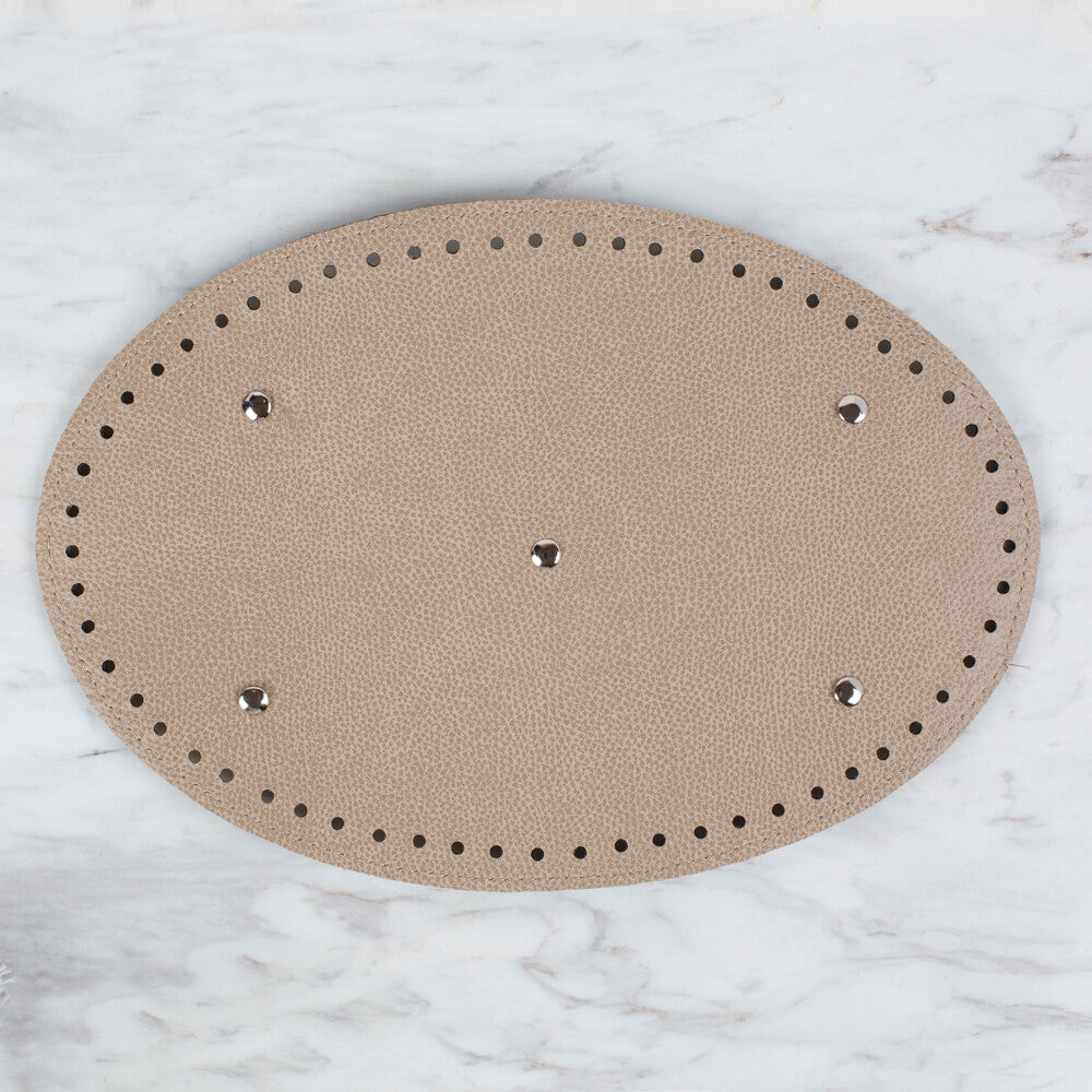 Loren Oval Shaped Leather Bag Sole, Mink