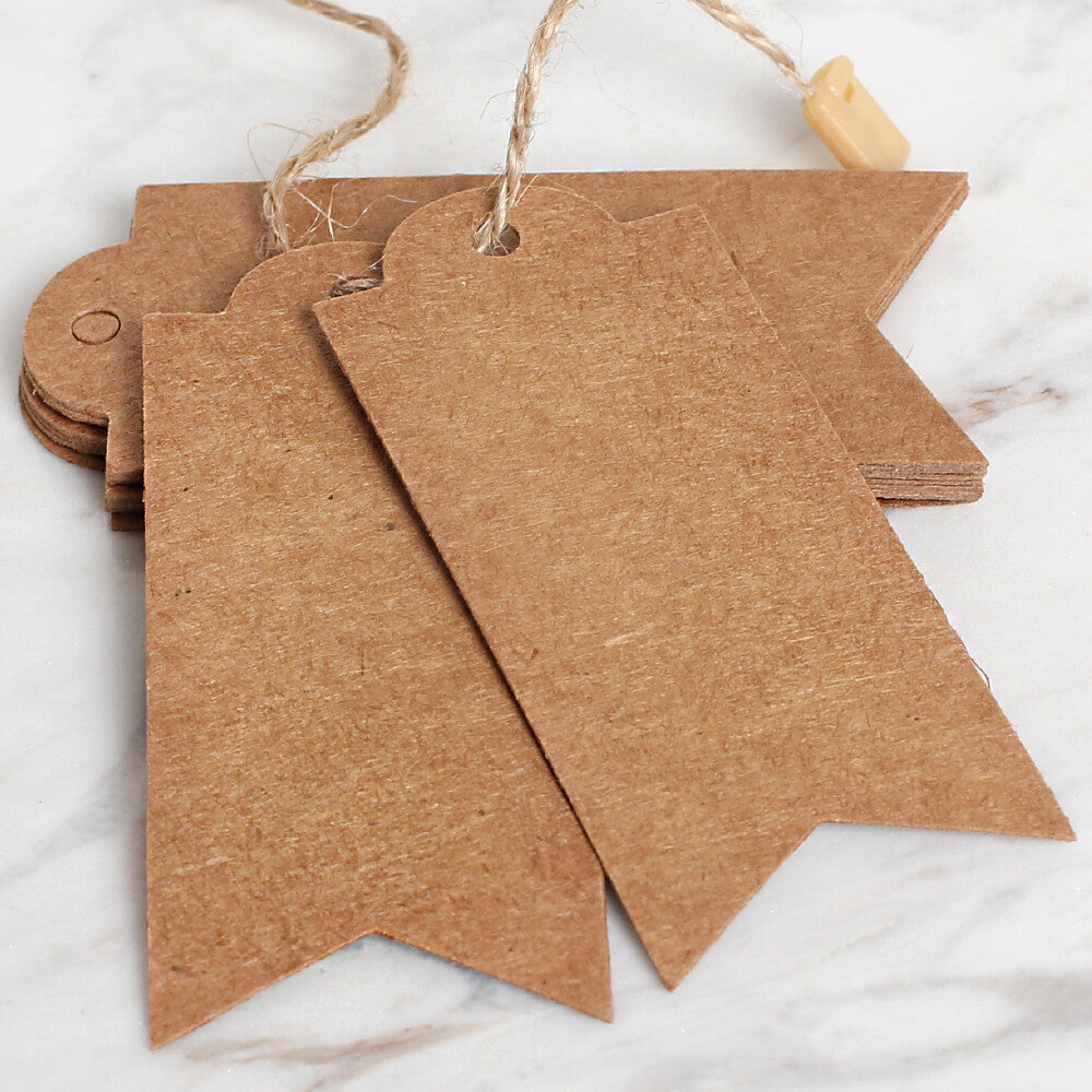 Loren 10 pcs Flag Shaped Craft Tag and Clip-On Tag Thread