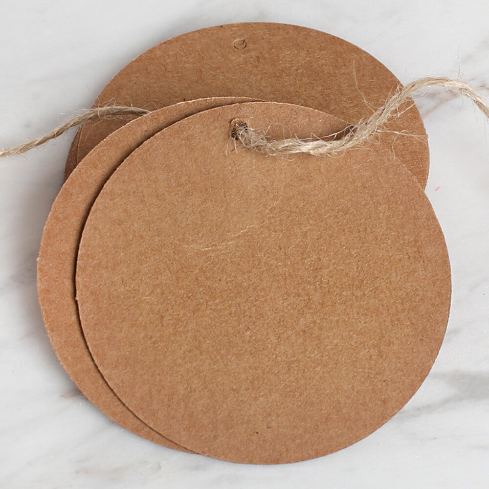 Loren 10 pcs Round Shaped Craft Tag and Clip-On Tag Thread