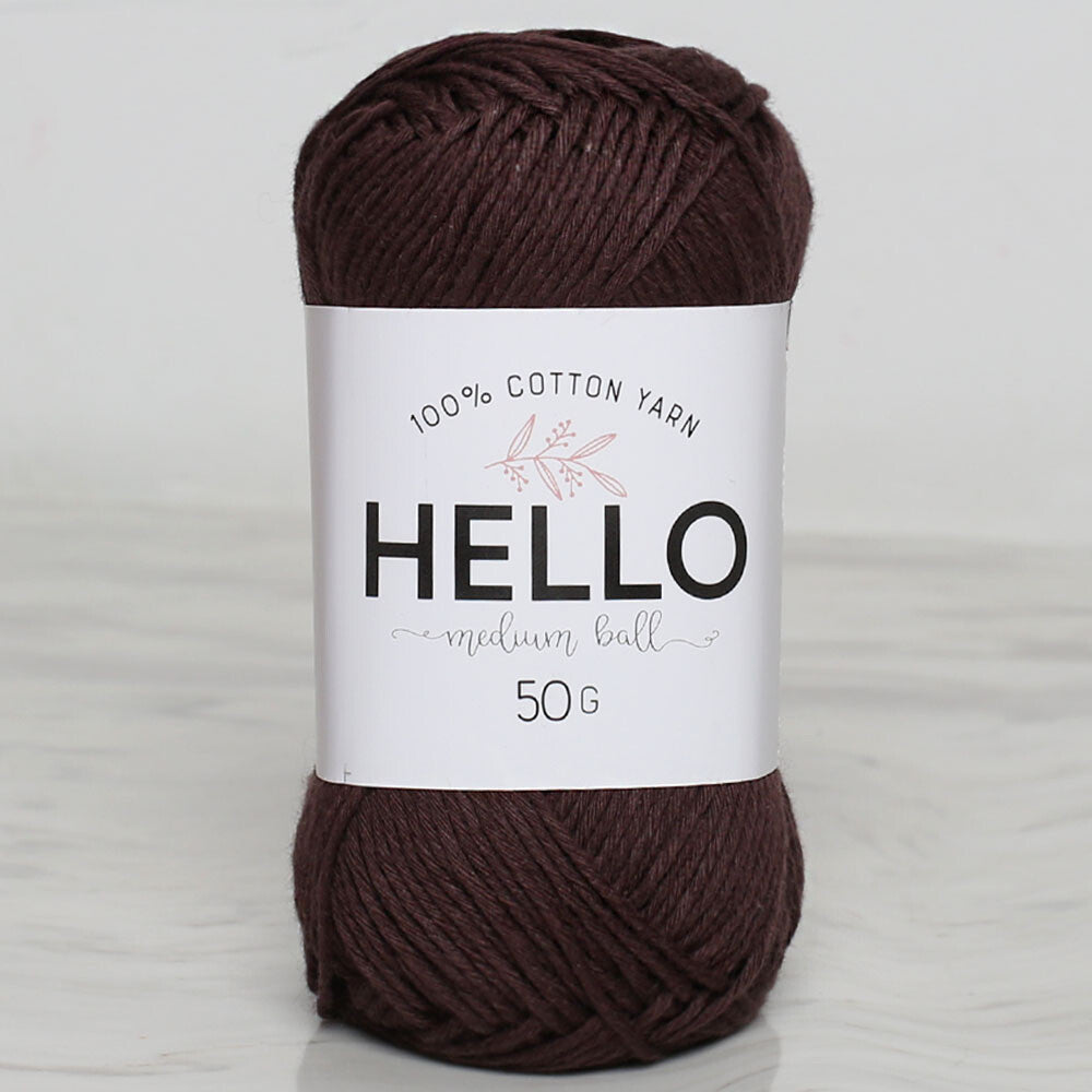 Hello Knitting Yarn, Dark Brown - 127