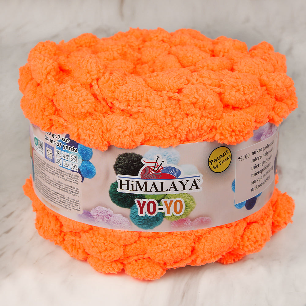 Himalaya Yo-Yo Hand Knitting Yarn , Neon Orange - 82128