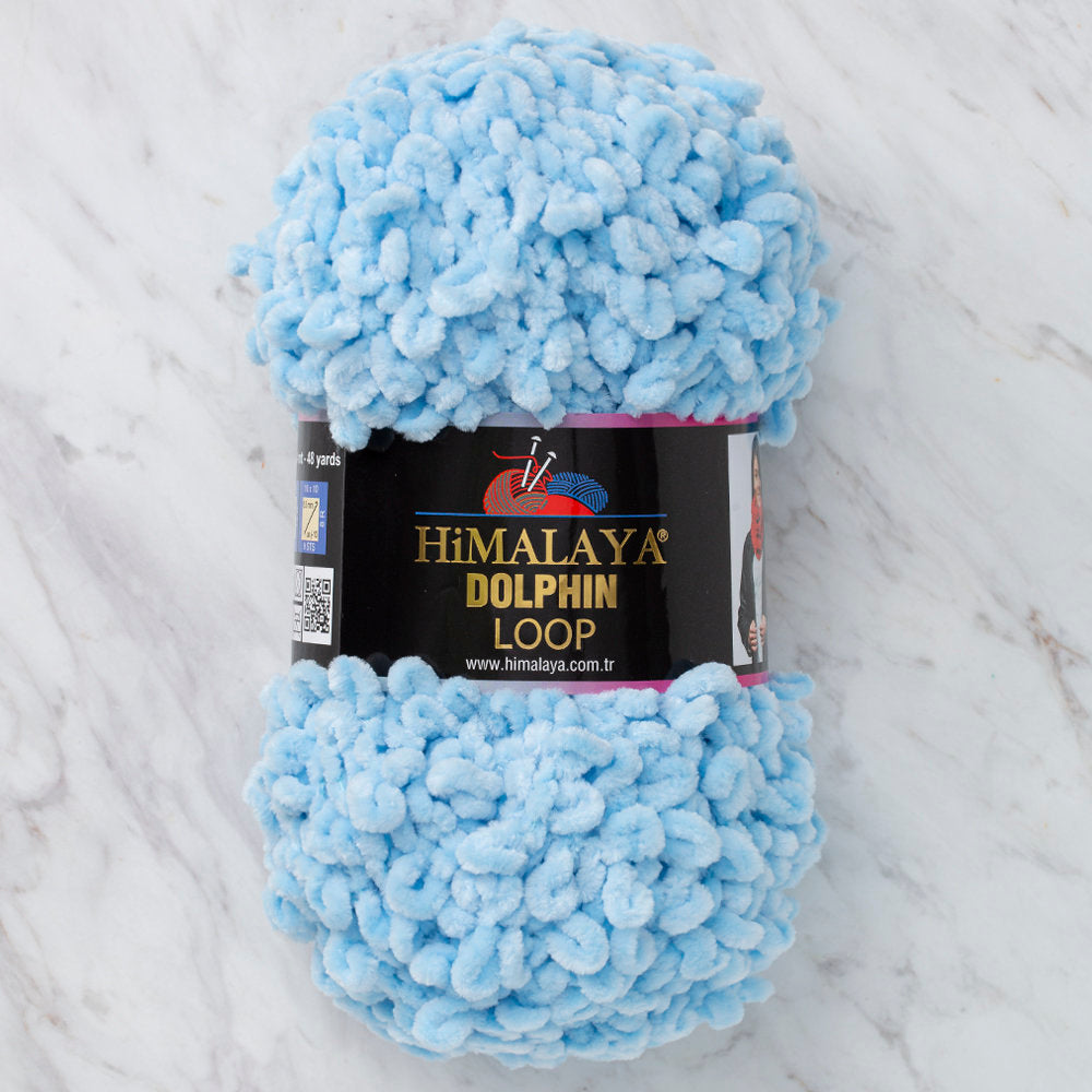 Himalaya Dolphin Loop Chenille Yarn with Loop, Blue - 11204