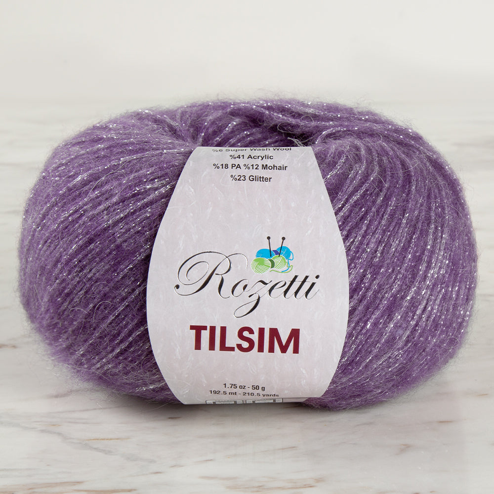 Rozetti Tılsım Glittery Hand Knitting Yarn Yarn Purple - 362-07