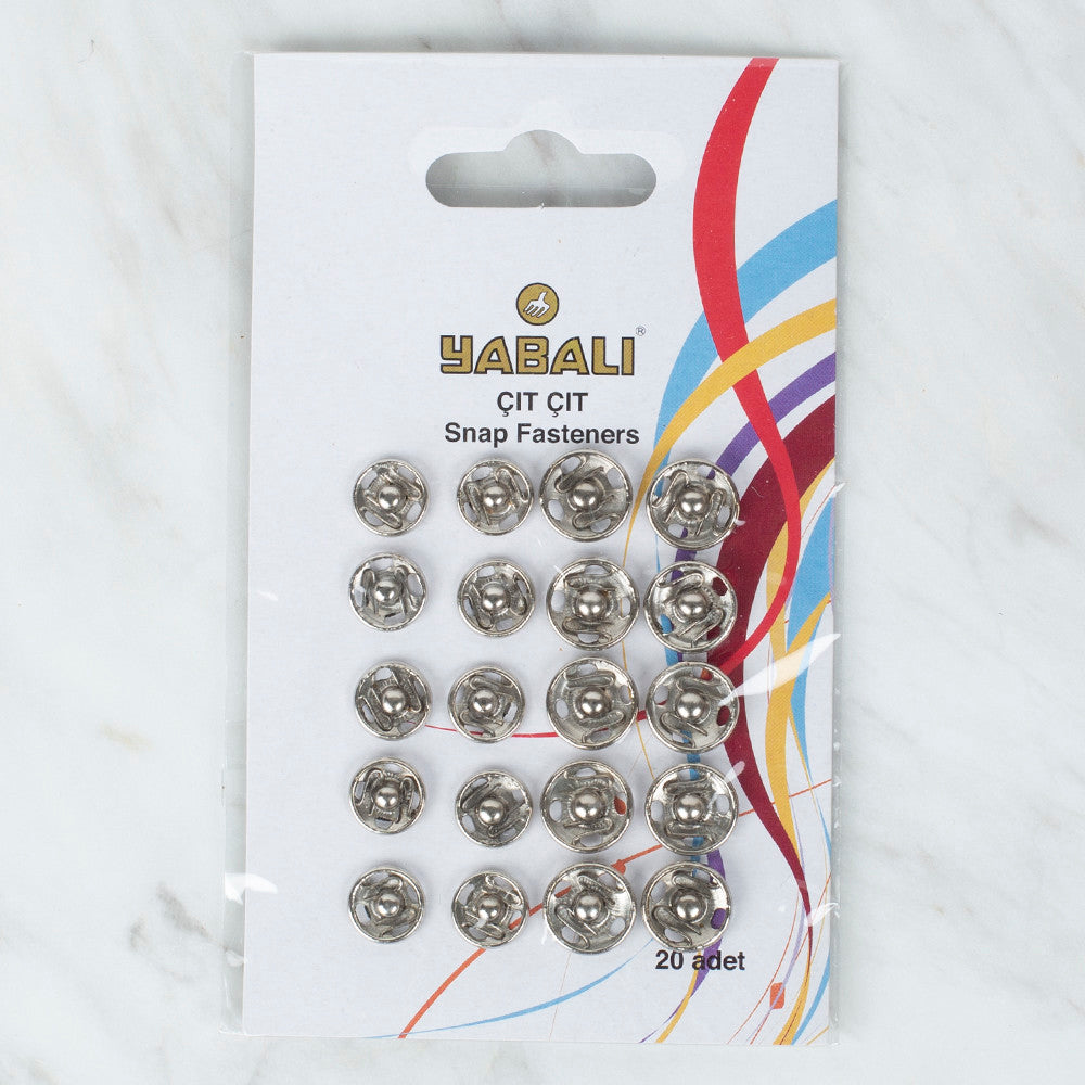 Yabalı Snap Fasteners, Silver - YBL - 30