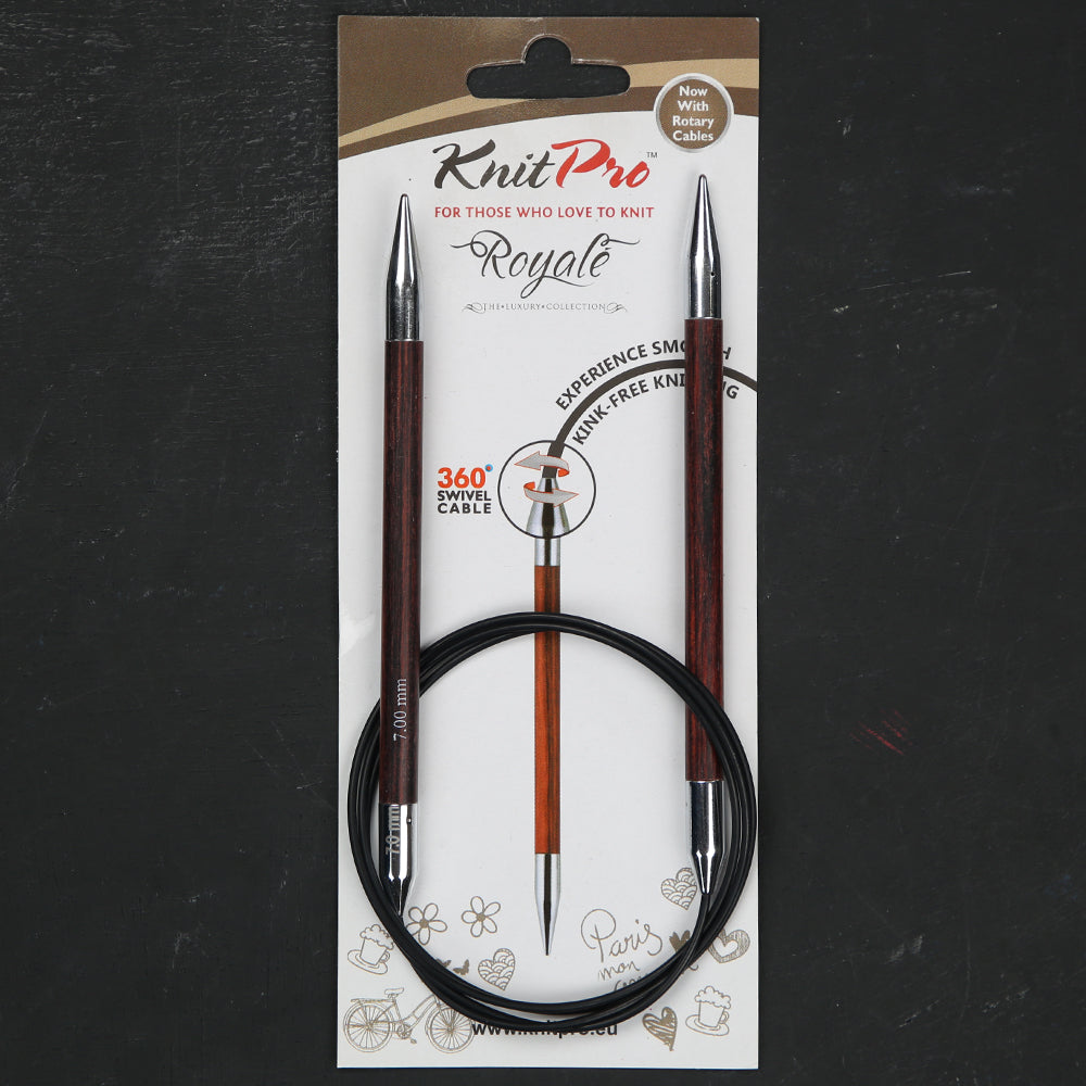 KnitPro Royale 7.00 mm 100 cm Fixed Circular Needle, Burgundy Rose - 2